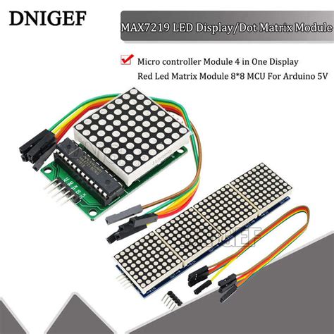 Jual Displaydot Max7219 Led Micro Controller 4 In One Display Red Led Matrix Module 88 Mcu For