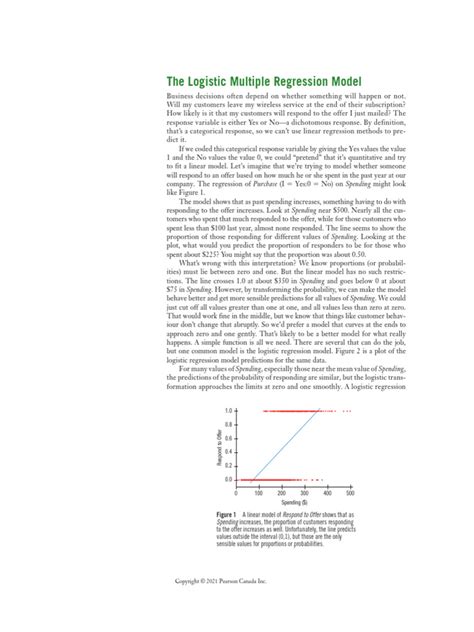Logistic Multiple Regression Model Ch 20 Section 20 7 Pdf Linear Regression Logistic