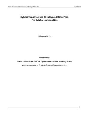 Fillable Online Giscenter Isu Cyberinfrastructure Strategic Action Plan
