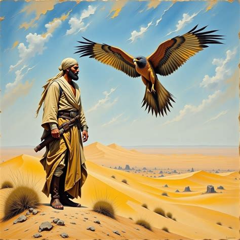 Desert Nomad Releases A Majestic Falcon In A Vast Ai Art