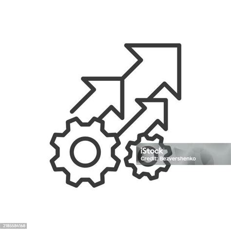 효율성 증가 라인 디자인의 아이콘 효율성 증가 생산성 성능 최적화 성장 흰색 배경 벡터에 개선 효율성 향상 편집 가능한 획