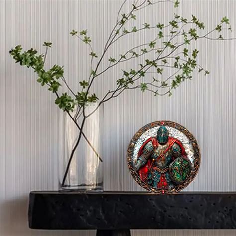 클래식 알루미늄 기사 방패 벽 장식 8인치 둥근 금속 표지판 중세 갑옷 장식 2d 고화질 인쇄 방수 사전 드 Temu