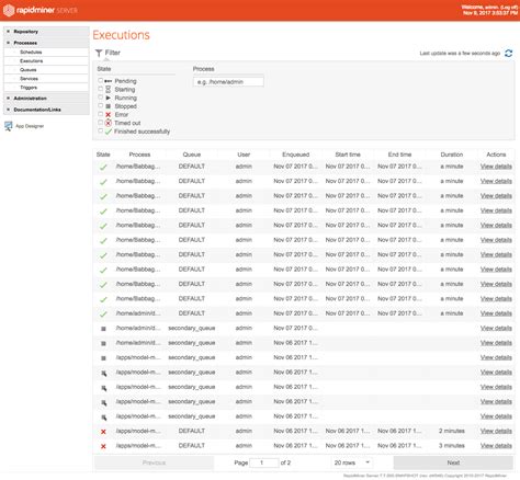 error logs altair rapidminer documentation