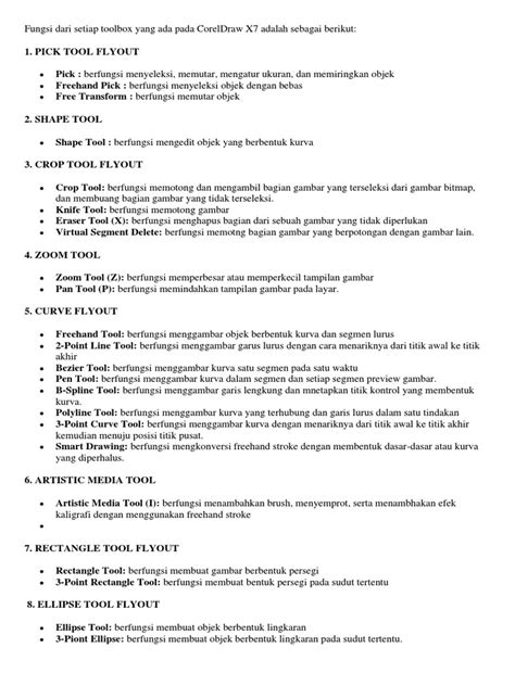 Fungsi Dari Setiap Toolbox Yang Ada Pada Coreldraw X7 Pdf Pdf