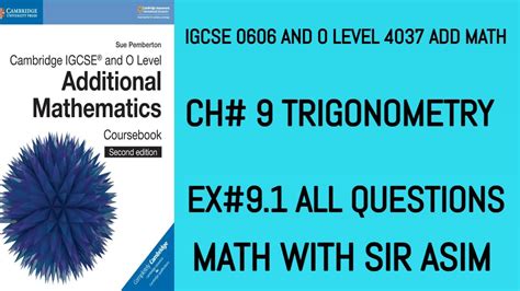additional math igcse 0606 and o levels 4037 ch 9 acute angle ex 9 1