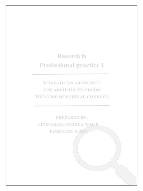 Prof Prac 1 Research Pdf Architect Profession