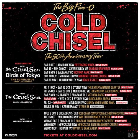 Cold Chisel Confirm 20 Sold Out Shows All Within Hours Of Going On Sale