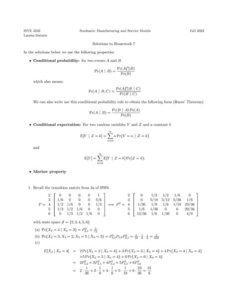 Isye3232fl23 Hw07 Sol HW 7 ISYE 3232 Stochastic Manufacturing And Service Models Fall 2023