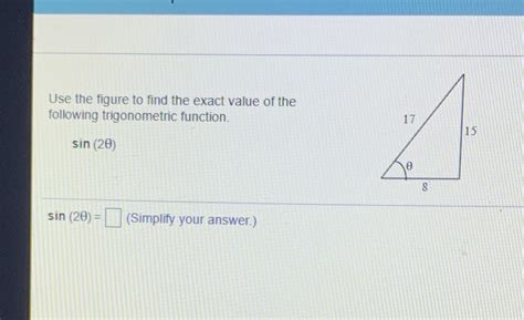 [solved] Use The Figure To Find The Exact Value Of The Following