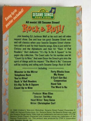 Sesame Street Rock Roll Vhs