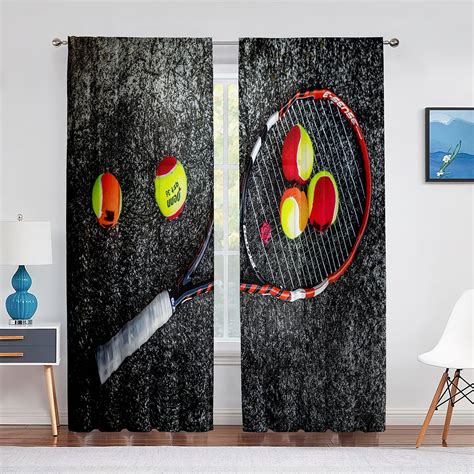 Tennis Outdoor Sports Game Sunlight Sheer Curtain For Living Room Voile For Window Blinds