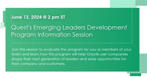 Quest Oracle Community On Linkedin Questelp Questemergingleaders