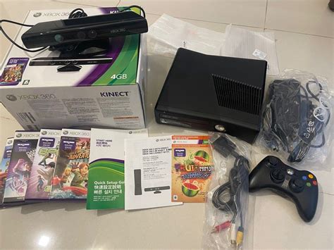 Xbox 360 4gb Console With Kinect And Wireless Controller Video Gaming Video Game Consoles