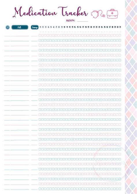 Vertical Medication Tracker Printable Pill Tracker Printable Artofit