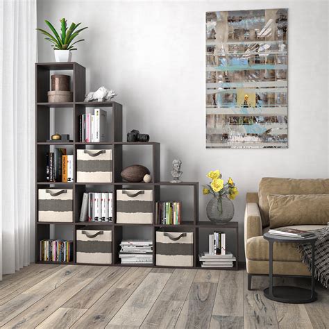 ᐉ Стелаж для будинку полиця для книг та іграшок СТЛ 02 роздільник кімнати на 15 осередків Венге