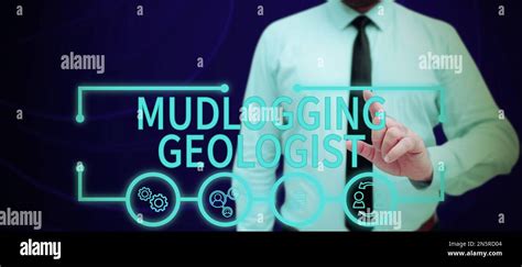 Text Sign Showing Mudlogging Geologist Business Concept Gather Information And Creating A