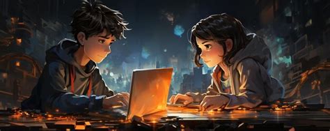 Collaborating On Coding Projects Premium Ai Generated Image