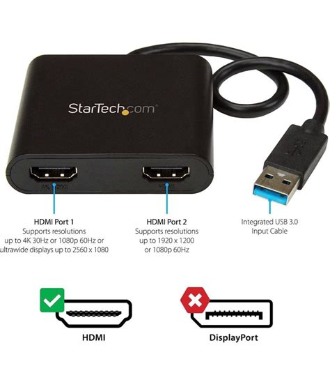 Dual HDMI USB Port Computers Tech Parts Accessories Cables Adaptors On Carousell