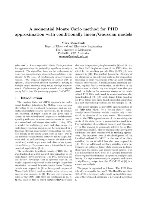 pdf a sequential monte carlo method for phd approximation with