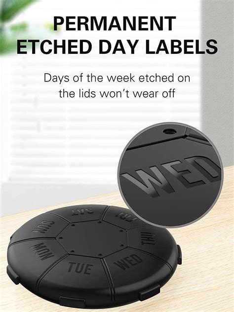 Barhon Small Pill Organizer Weekly 2 Pack 7 Day Daily Box Cases For Vitamins Portable