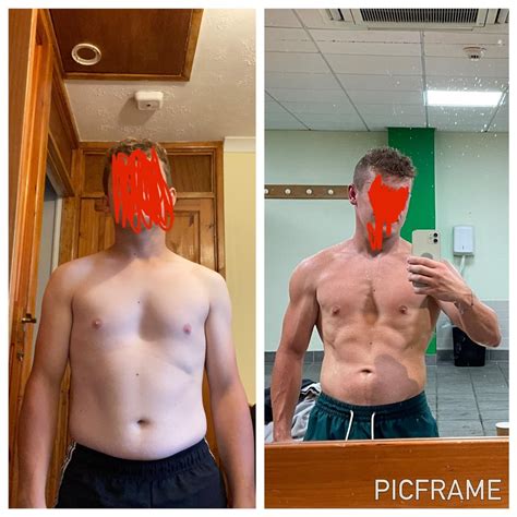 M 23 53” [147lbs 145lbs] 12 Months Body Recomp R Progresspics