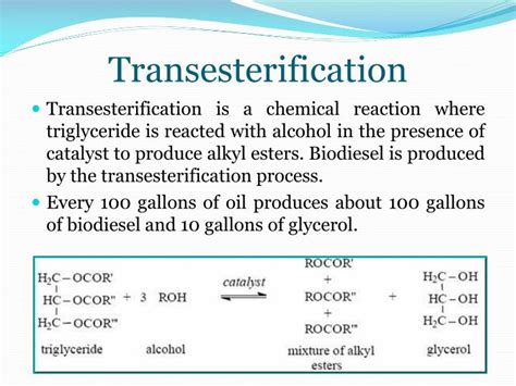 Ppt Transesterification Powerpoint Presentation Id2683660