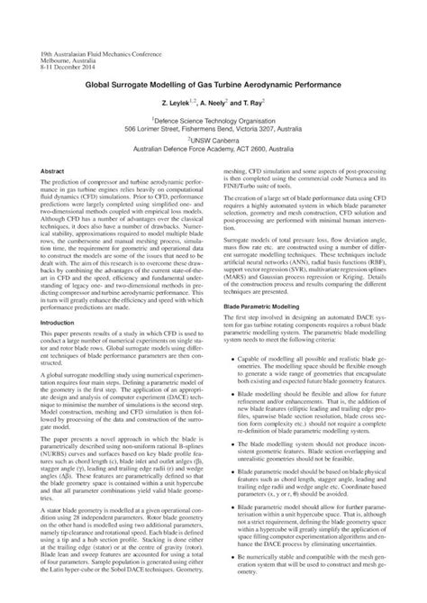 Pdf Global Surrogate Modelling Of Gas Turbine Aerodynamic Suit Of Software From Numeca