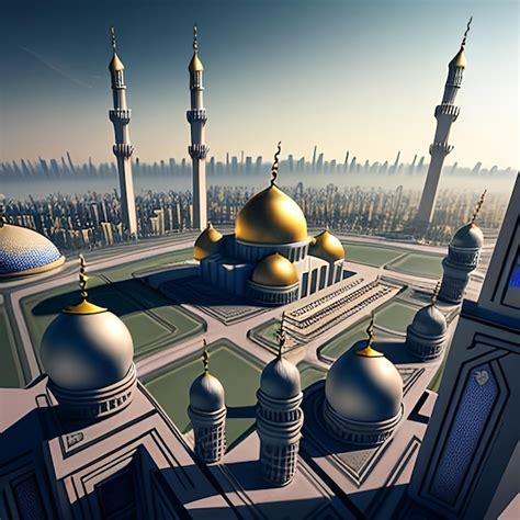 Premium Ai Image Beautiful Mosque Ai Generated