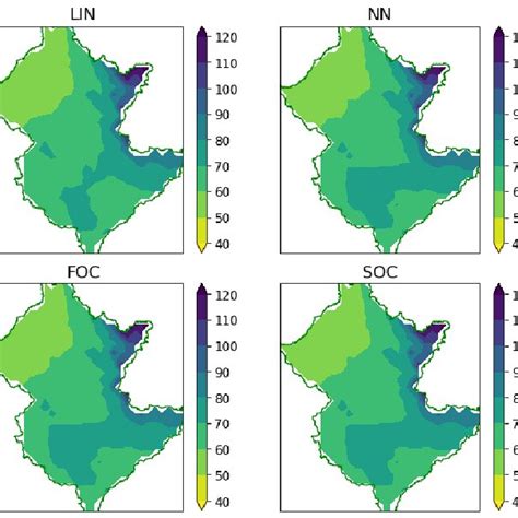Comparison Of The Spatial Variations Of Root Mean Squared Error Rmse Download Scientific
