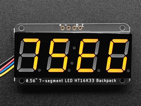 Assembled Adafruit 056 4 Digit 7 Segment Display W I2c Backpack Qt Yellow Buy In