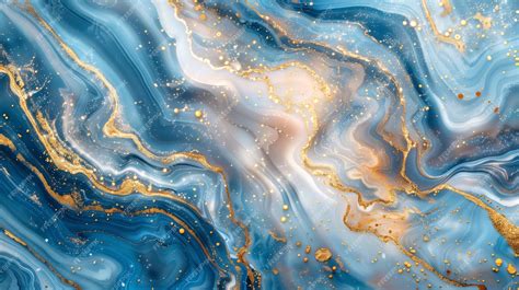 Elegant Blue And Gold Marble Texture Background Premium Ai Generated