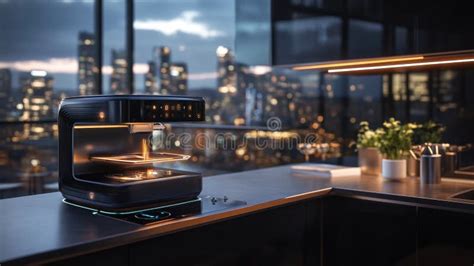 Ai Powered Robotic Assistant Helping In A Modern Kitchen Smart Home