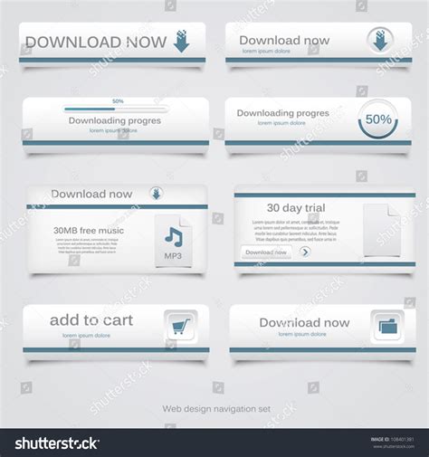Web Design Navigation Set Vector Stock Vector Royalty Free Shutterstock