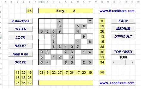 Sudoku En ExCel Sudoku Hecho En Excel Sudoku Para Excel Experto