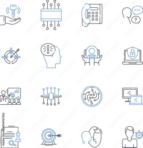 Collaborative Effort Line Icons Collection Synergy Partnership Unity Group Cohesion