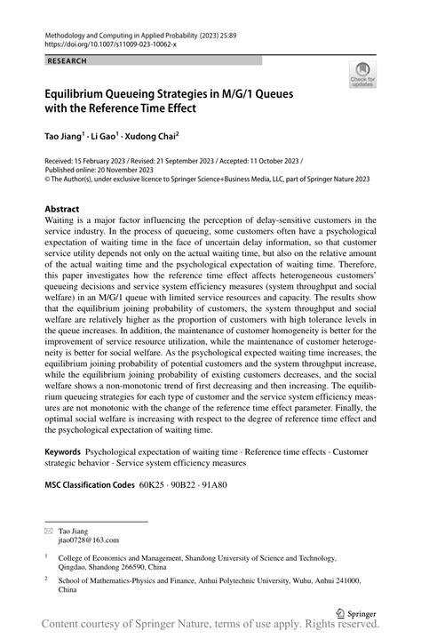 equilibrium queueing strategies in m g 1 queues with the reference time effect request pdf