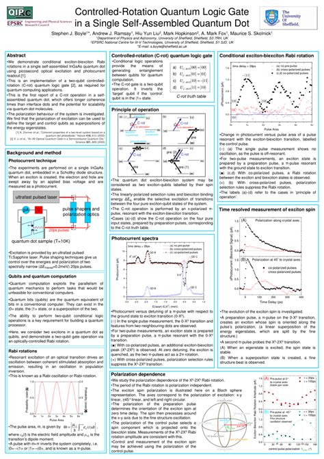 Pdf Controlled Rotation Quantum Logic Gate In A Single Self Assembled