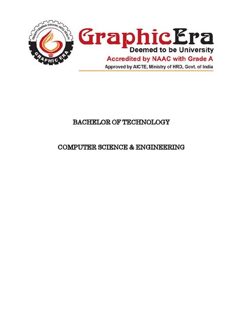 Syllabus B Tech CSE BACHELOR OF TECHNOLOGY COMPUTER SCIENCE