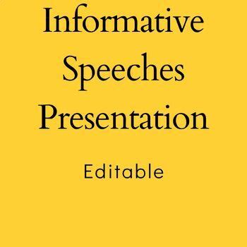 Informative Speech Presentation By Timeless Teaching Tools TPT