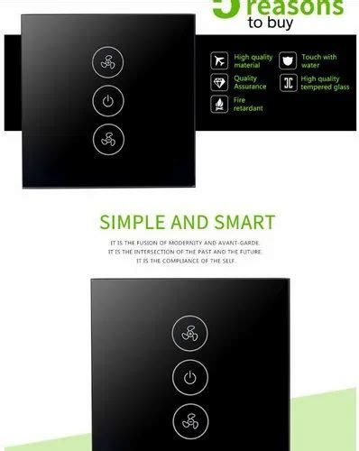 Square Smart WIFI Fan Regulator Touch Switch Switch Size 3 Touch Model Name Number Smart Fan