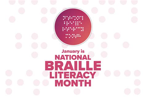 1월은 국립 점자 문해력의 달입니다 휴일 개념 배경 배너 카드 텍스트 비문이있는 포스터용 템플릿 벡터 Eps10 그림입니다 1월에 대한 스톡 벡터 아트 및 기타 이미지