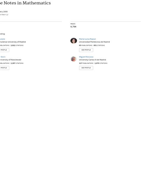 Lecture Notes In Mathematics Pdf Medical Imaging Magnetic Resonance Imaging