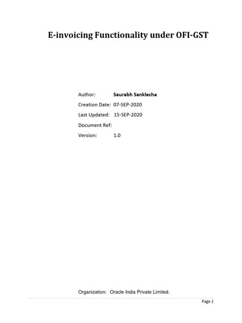 Ofi Gst E Invoicing Functionality1 Pdf Invoice Qr Code