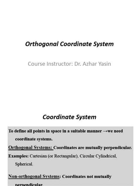 Chapter 02 1 Orthogonal Coordinates Pdf