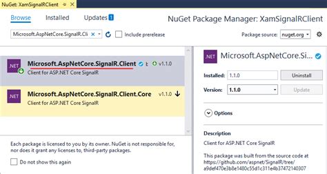 Aspnet Core Клиент на Xamarin Forms для Signalr