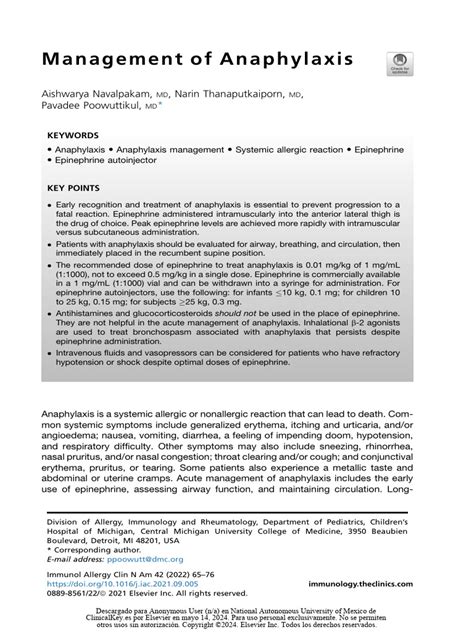 Anafilaxia Pdf Shock Circulatory Allergy