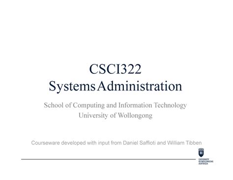 Csci322 6 Lecture Notes Part 6 Csci Systemsadministration School Of