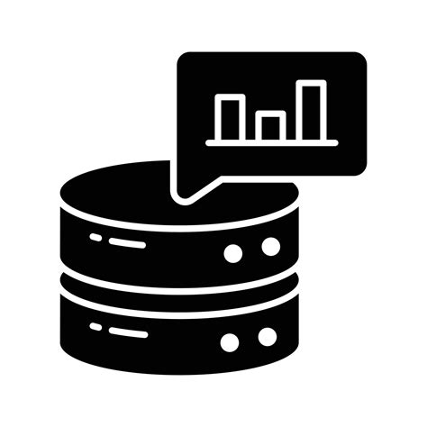 Bar Chart With Database Showing Concept Vector Of Database Analysis