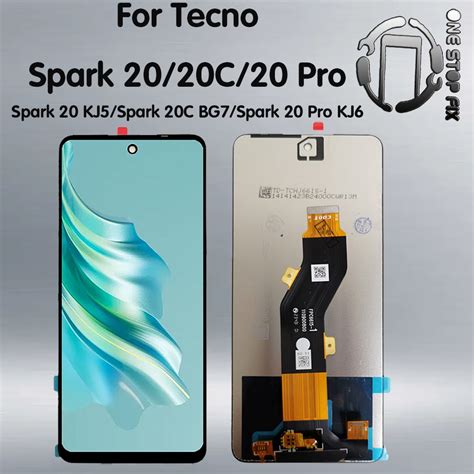 For Tecno Spark 20 Kj5 Lcd Spark 20c Bg7 Lcd Screen Frame Touch Panel