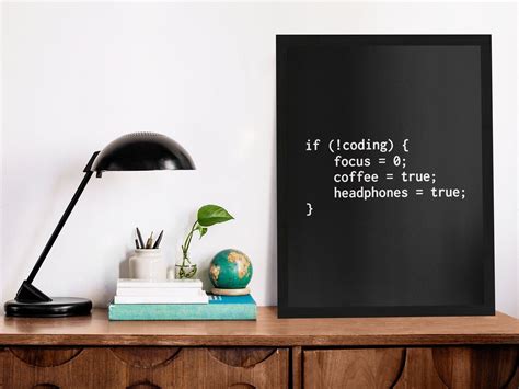 Programmer Headphones Code Poster Programmer Wall Art Canvas Wooden